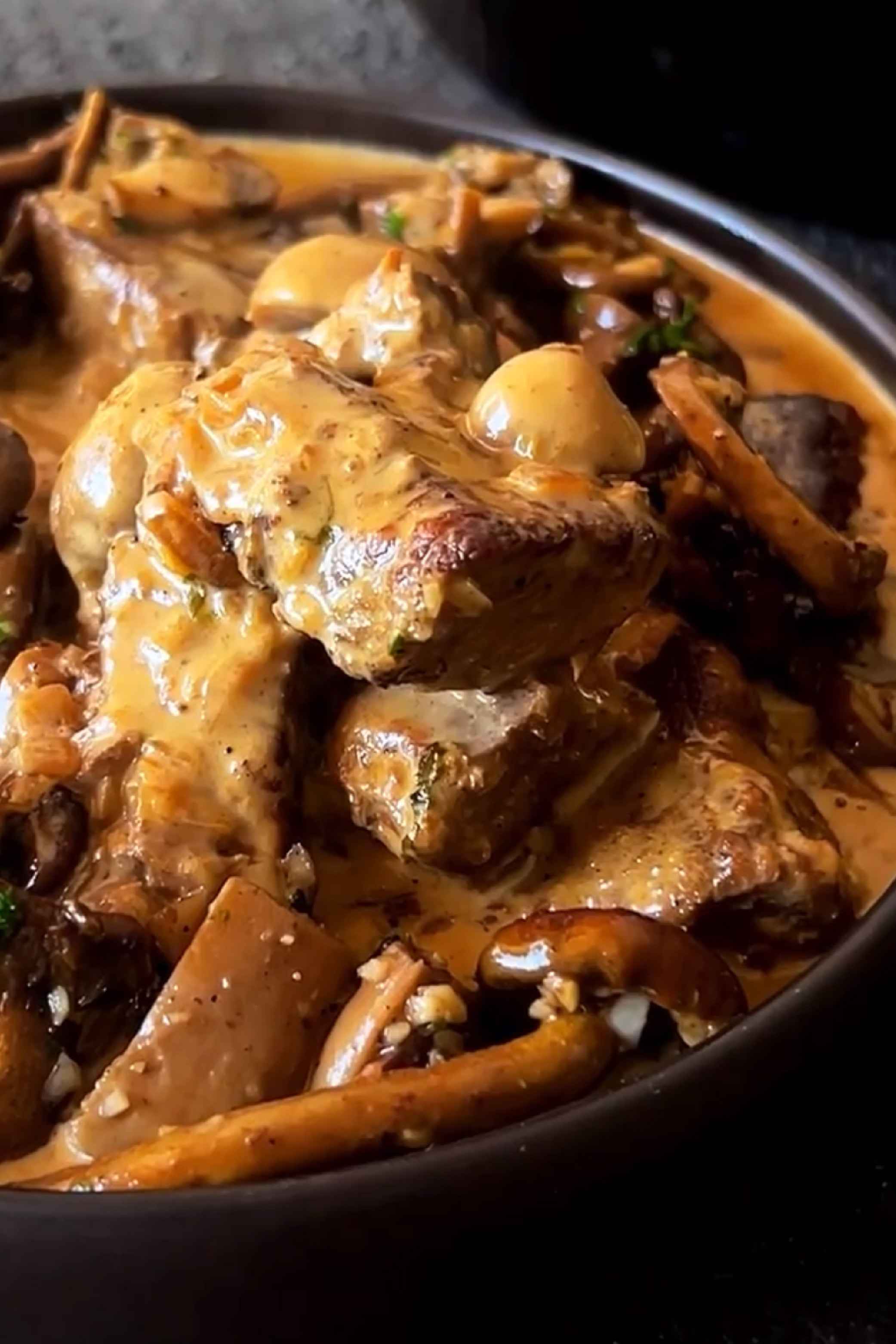 Meat Cubes with Stroganoff Sauce and Mushrooms – Moomoo's EG